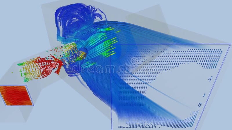 Duct Suction Port Airflow Simulation - CFD Simulation Computational Fluid Dynamics Stock Footage ...