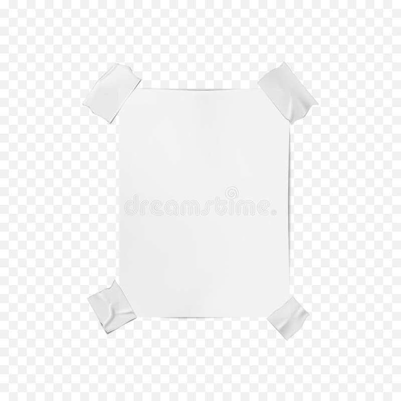 Duct Taped Blank White Note Paper Sheet To Post a Message, Mockup ...