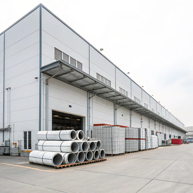 Duct Warehouse on White Background Stock Illustration - Illustration of ...