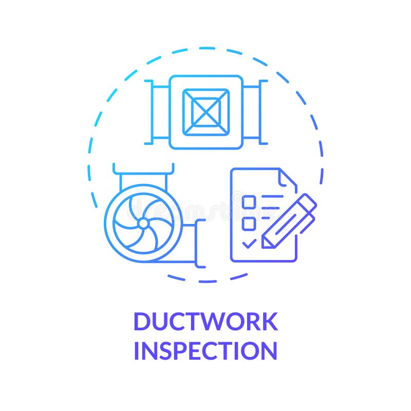 Ductwork Inspection Blue Gradient Concept Icon Stock Vector ...