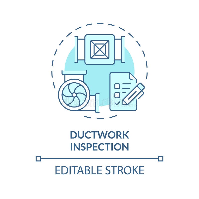 Ductwork Inspection Soft Blue Concept Icon Stock Vector - Illustration ...
