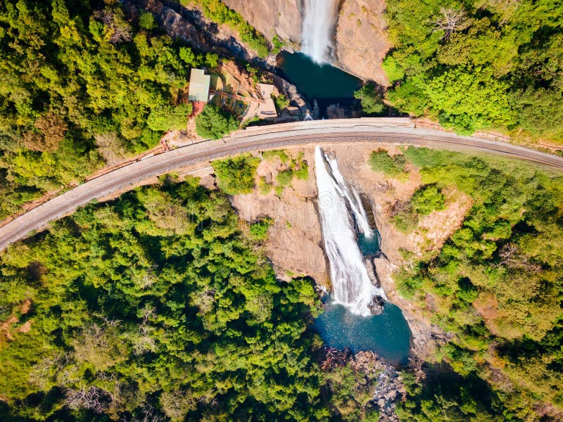 Dudhsagar Falls Aerial Panoramic View in Goa, India Stock Photo - Image ...