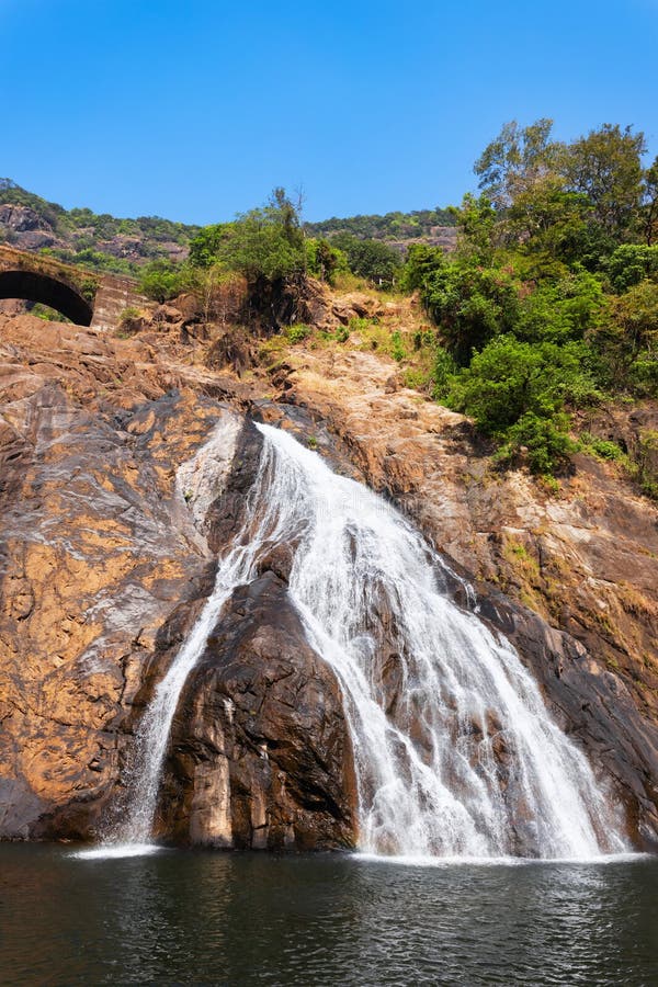 Dudhsagar Waterfall in Goa State of India Stock Image - Image of tree ...