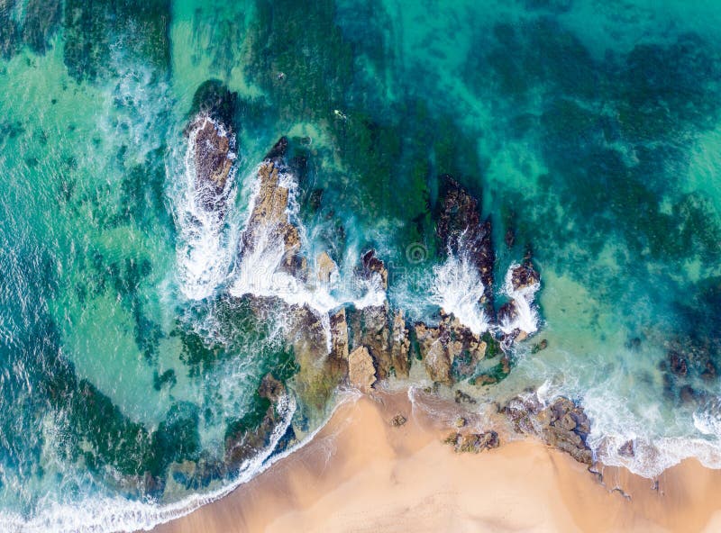 Dudley Beach - Top Down View Stock Image - Image of australia ...