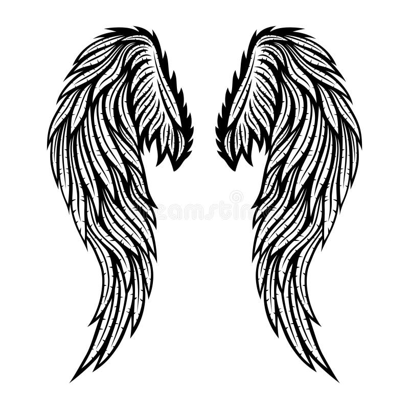 Due ali d'angelo illustrazione vettoriale. Illustrazione di aquila ...