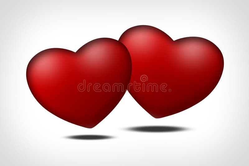 Due Cuori Rossi - Simbolo D'amore Illustrazione di Stock ...