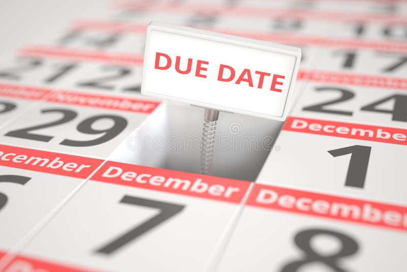 DUE DATE Message on November 30 in a Calendar, 3d Rendering Stock ...