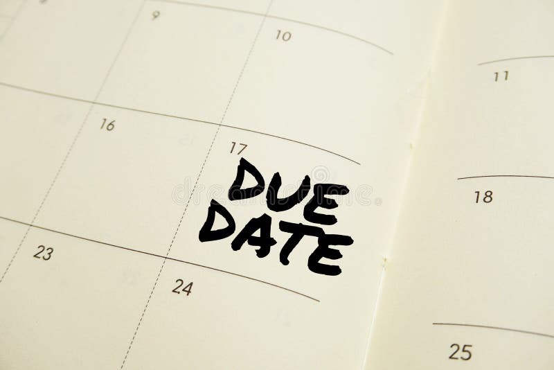 Due Date Typography Text on Schedule Planning Stock Illustration ...