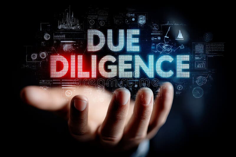 Due Diligence Concept, Businessman Holding a with Due Diligence Icon on ...