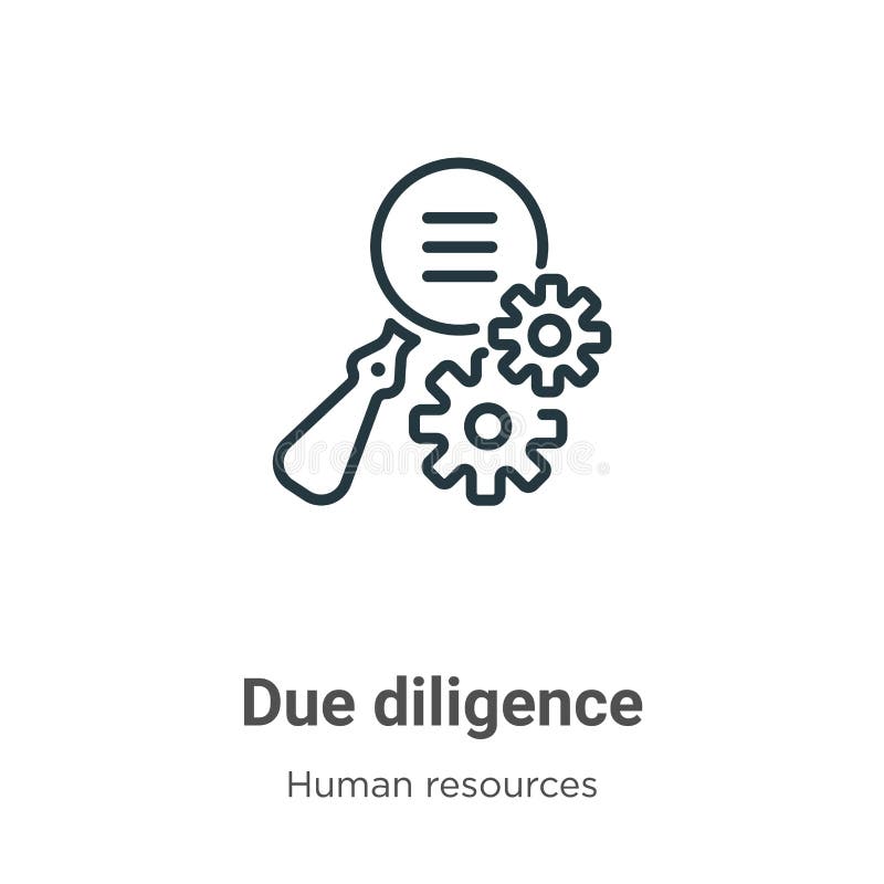 Outline Due Diligence Vector Icon. Isolated Black Simple Line Element ...