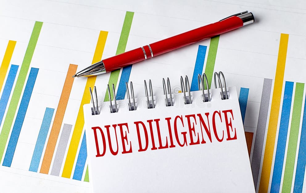 DUE DILIGENCE Text on a Notebook with Chart and Pen Business Concept ...