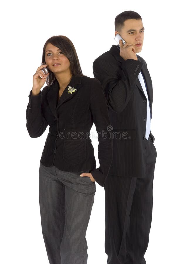 Due Genti Di Affari Sui Cellulari Immagine Stock - Immagine di signora ...