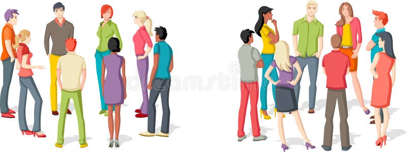 Due Gruppi Di Persone Riunione Illustrazione Vettoriale - Illustrazione ...