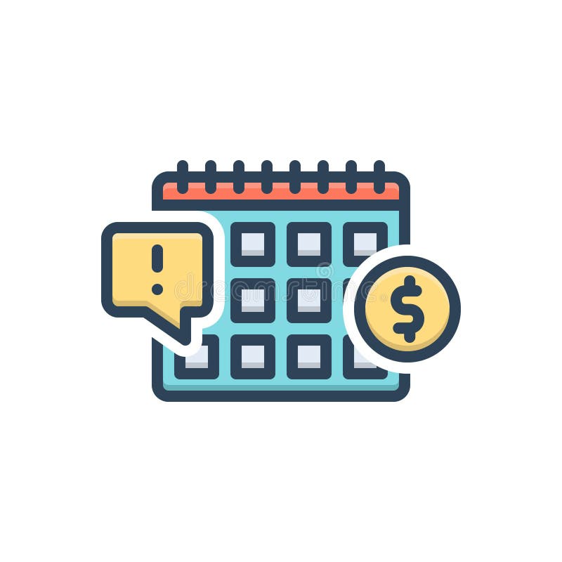 Color Illustration Icon for Due, Message and Bubble Stock Illustration ...