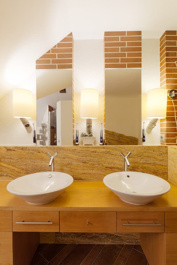 Due Lavandini in Bagno Elegante Immagine Stock - Immagine di ricchezza ...