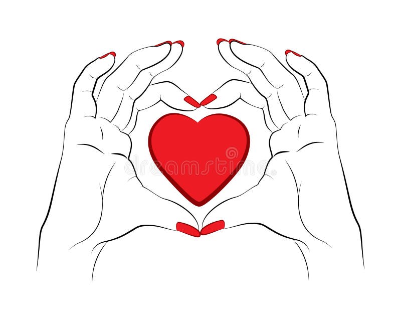 Due Mani Che Fanno Forma Del Cuore Illustrazione Vettoriale ...