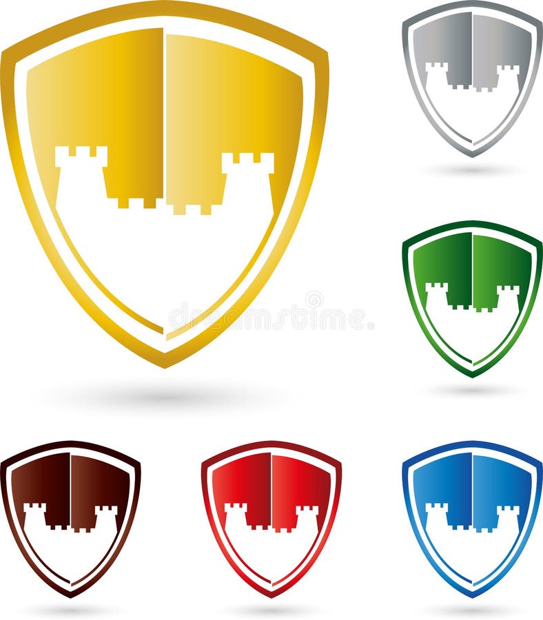 Due Torri, Colourful, Stemma, Bene Immobile E Logo Di Sicurezza ...