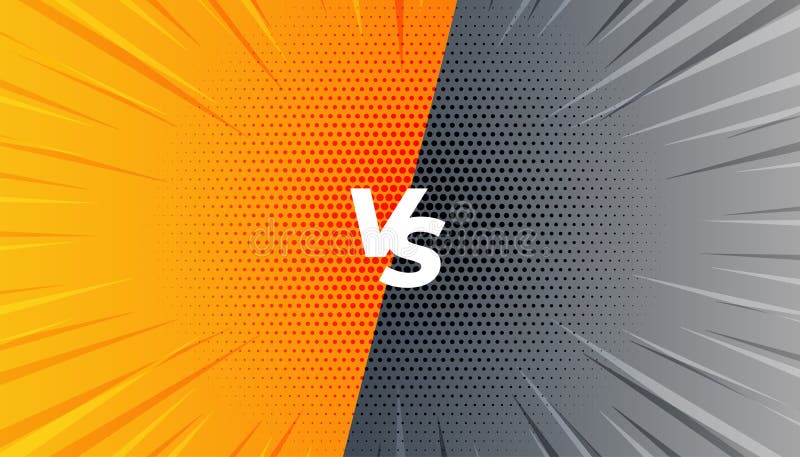 Duel Fight Versus Vs Radial Poster in Halftone Style Stock Illustration ...