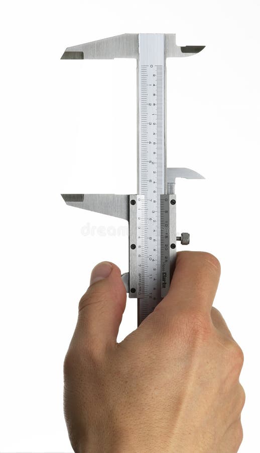 Duel Scale Vernier Measuring with Handcalipers on Stock Image - Image ...