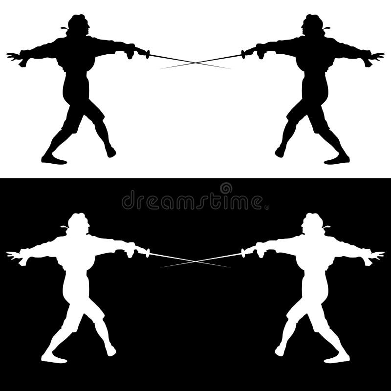 Dueling People stock vector. Illustration of swords, clip - 43641095