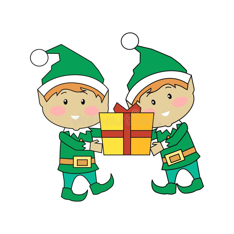 Historieta De Santa Y Del Duende Que Pasa El Presente Stock de ... Historieta De Santa Y Del Duende Que Pasa El Presente Stock de ...