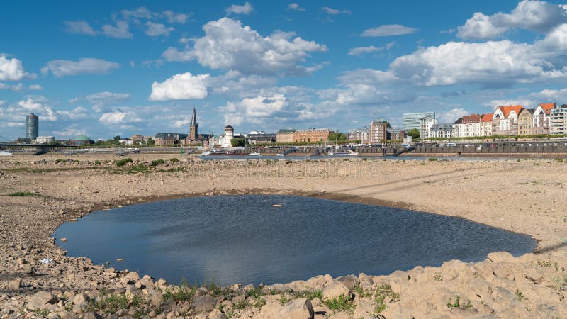 Drought in Germany, Low Water on Rhine River Editorial Image - Image of ...