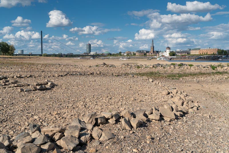 Drought in Germany, Low Water on Rhine River Editorial Image - Image of ...