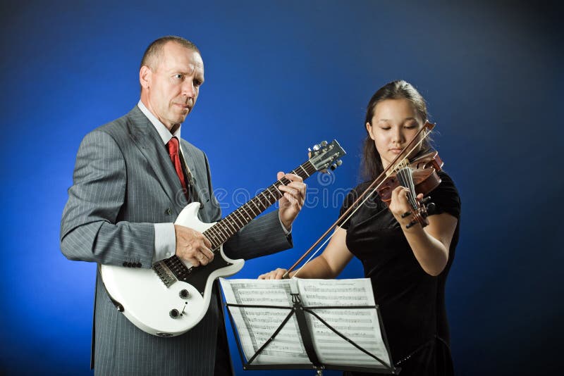 Duet stock image. Image of instrumental, male, multi, performer - 3599603