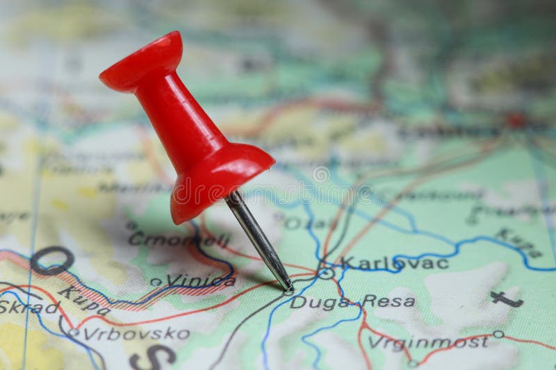 Duga Resa, Croatia Pin on Map Stock Photo - Image of place, adriatic ...