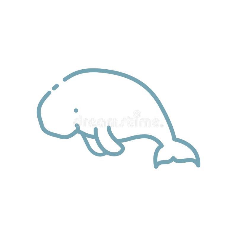 Dugong on a White Background. Vector Illustration Decorative Design ...
