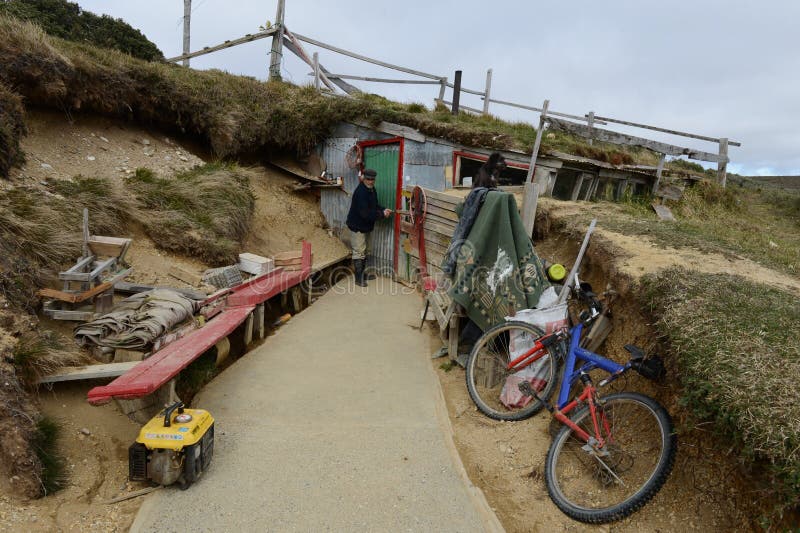 The Dugout of Miner at a Gold Mine on the Edge of the Earth. Editorial ...