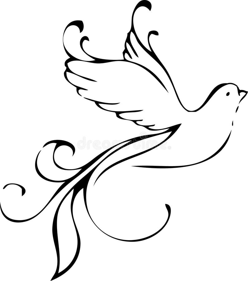 Duif vector illustratie. Illustration of vlucht, ochtend - 79123253