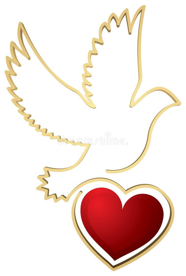 Duif Met De Vorm Van Het Hart Vector Illustratie - Illustration of vorm ...