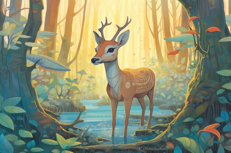 Duiker Amidst Forest in Dawn Light Stock Image - Image of dawn, animal ...