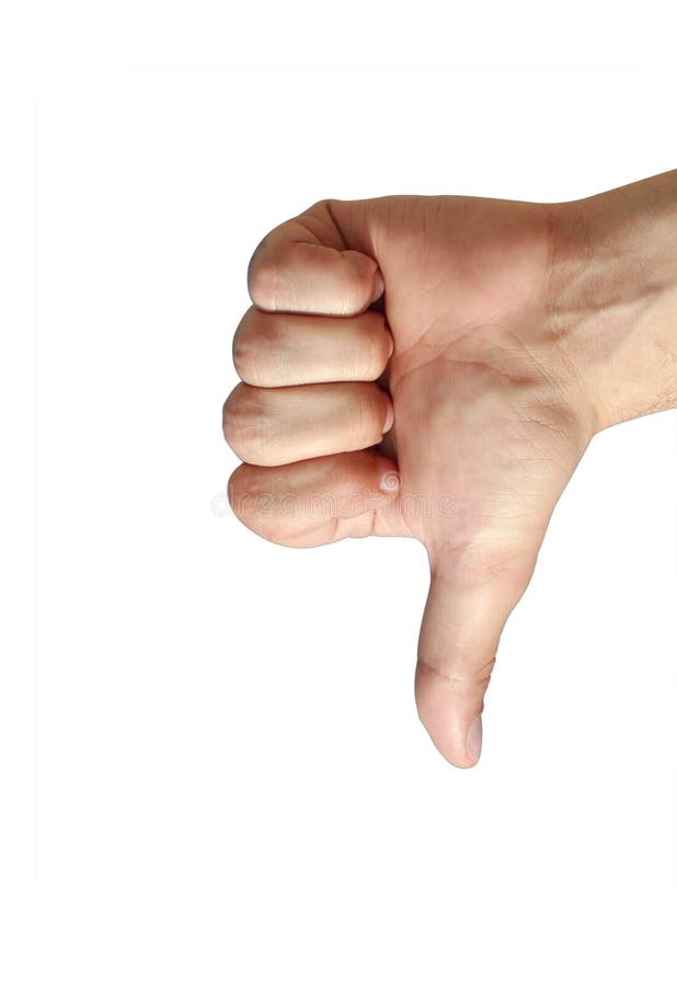 Duim omlaag stock afbeelding. Image of punt, teleurstelling - 12973715