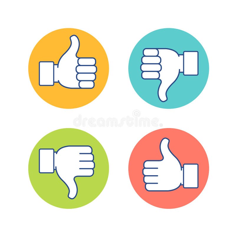 Duim omhoog en duim dow vector illustratie. Illustration of sociaal ...