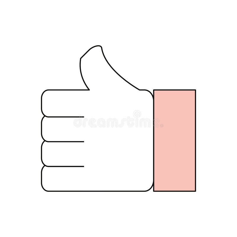 Duim omhoog zoals symbool vector illustratie. Illustration of ...