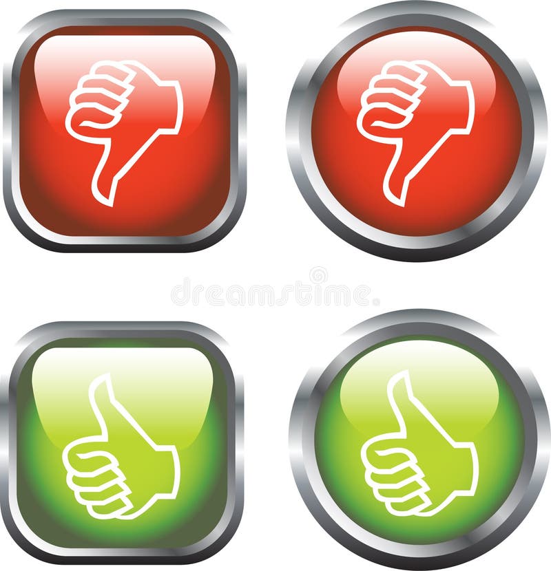 Duimen Omhoog/onderaan Pictogrammen Vector Illustratie - Illustration ...