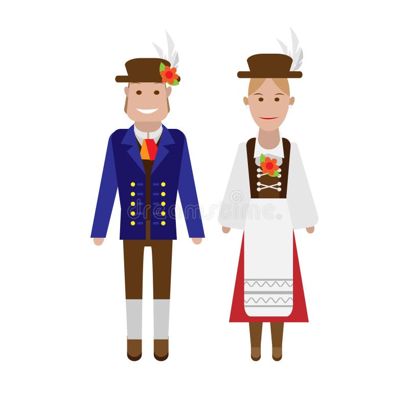 Duits nationaal kostuum vector illustratie. Illustration of kleding ...