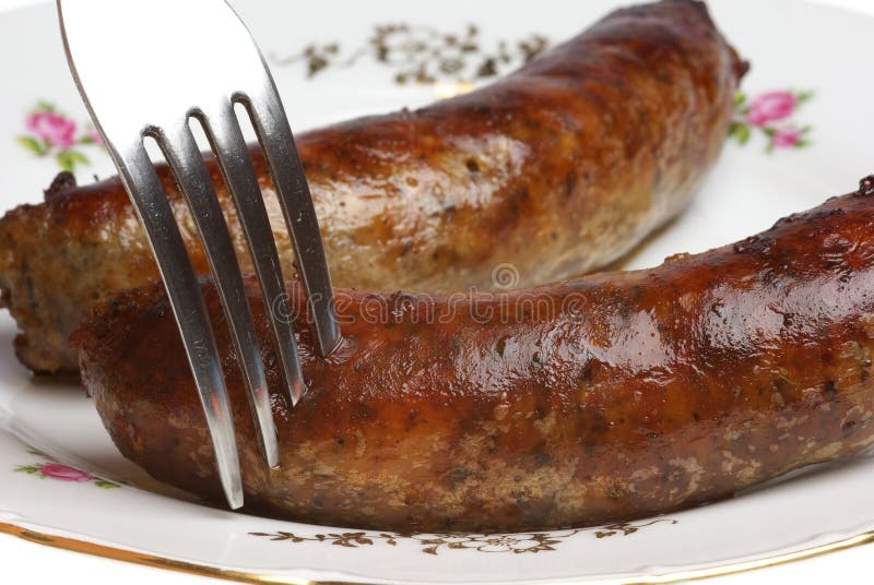 Duitse Braadworst (Thüringer Rostbratwurst) Stock Afbeelding - Image of ...