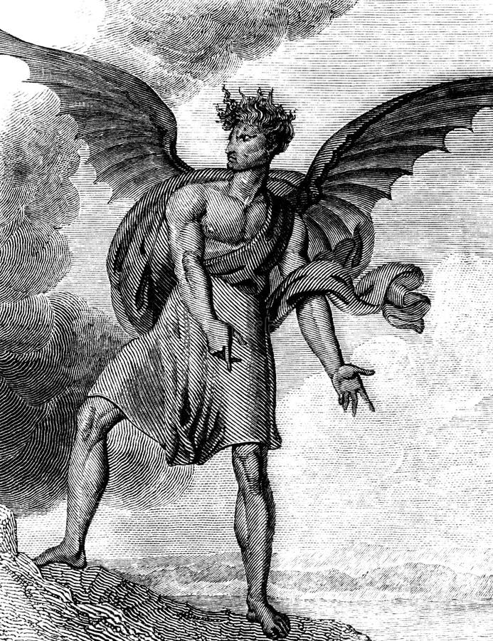 Bijbel Met Duivel Als Referentie Stock Illustratie - Illustratie ...