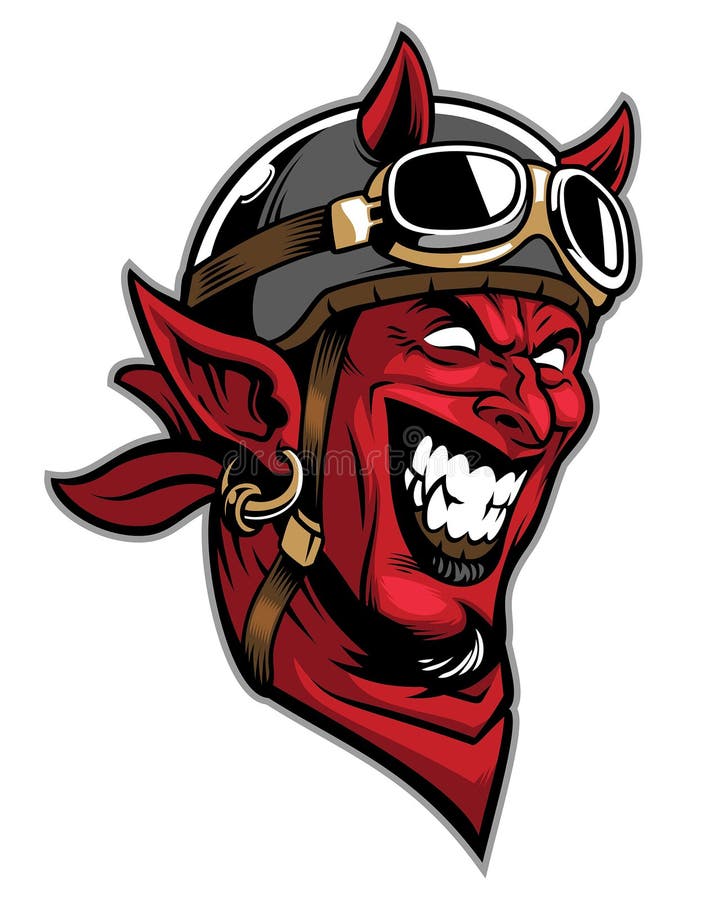 Duivels Hoofdruiter Die Een Oude Helm Dragen Vector Illustratie ...