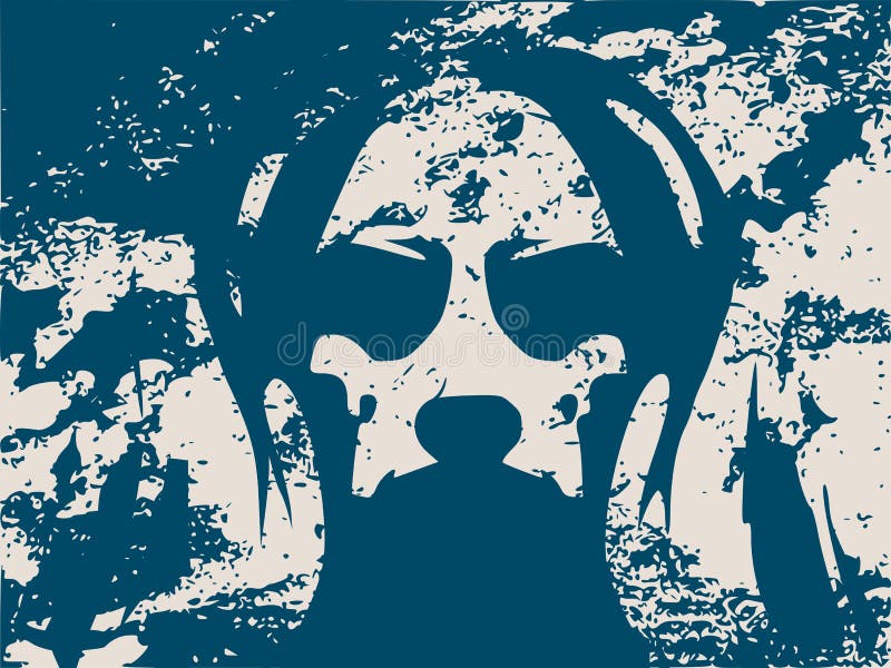 Duivels lelijk gezicht vector illustratie. Illustration of fantasie ...