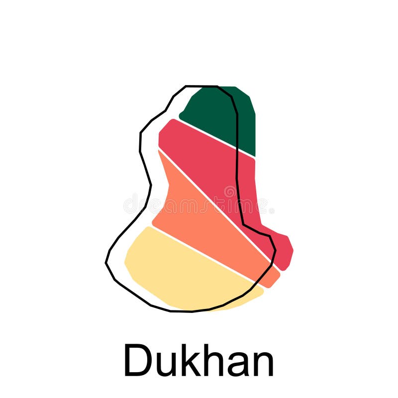 Dukhan Map, Flat Vector with High Details. Qatar Administrative Map ...