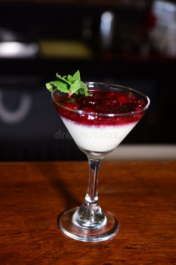 Dulce De Leche Dessert with Red Fruit Syrup Stock Photo - Image of ...