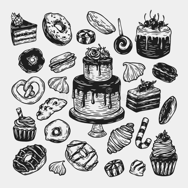 Modelo De Los Dulces Del Vector Ilustración del Vector - Ilustración de ...