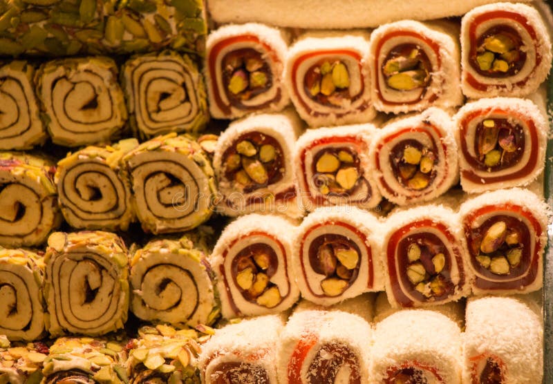 Dulces Tradicionales Del Placer Turco Del Otomano Foto de archivo ...