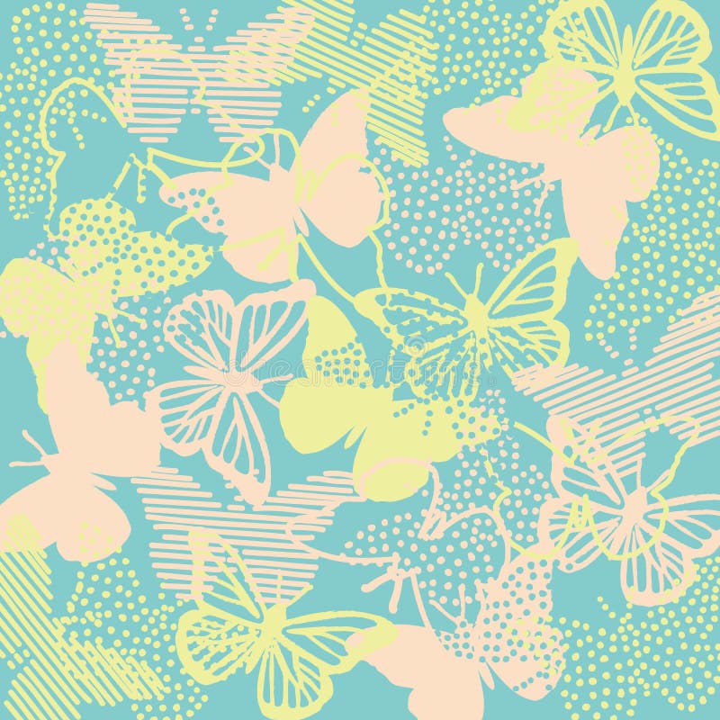 Dull Color Butterflies Flying Background Stock Vector - Illustration of ...