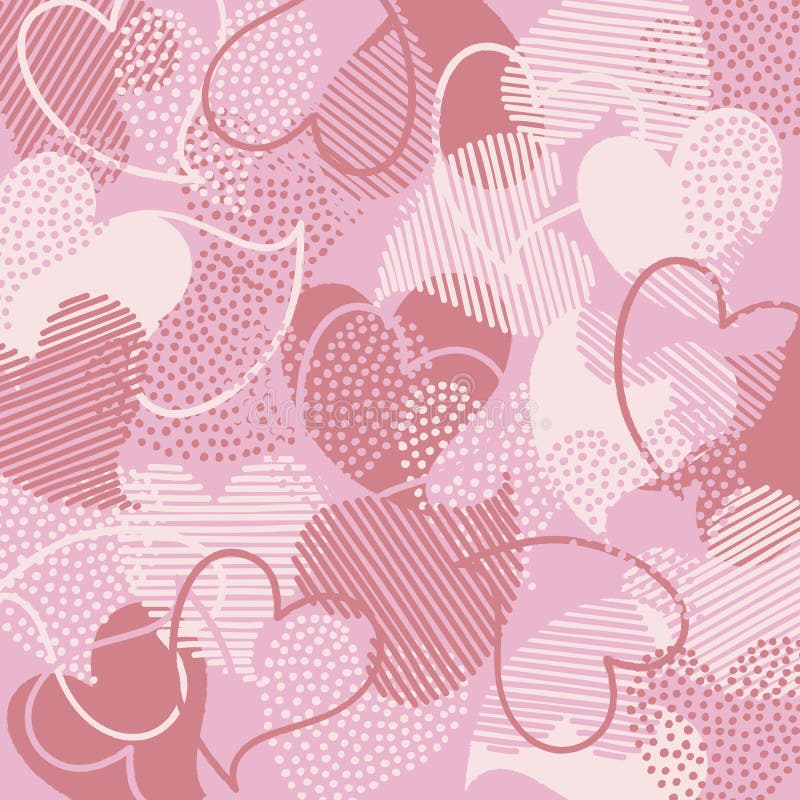 Dull Color Heart Pattern Background Stock Vector - Illustration of ...