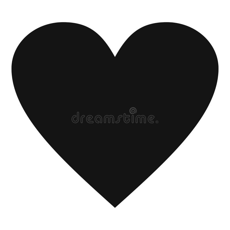 Dull Heart Icon, Simple Style. Stock Illustration - Illustration of ...
